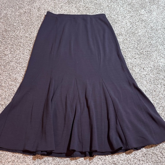 Eileen Fisher | Skirts | Eileen Fisher Brown Wool Blend Midi Gored ...